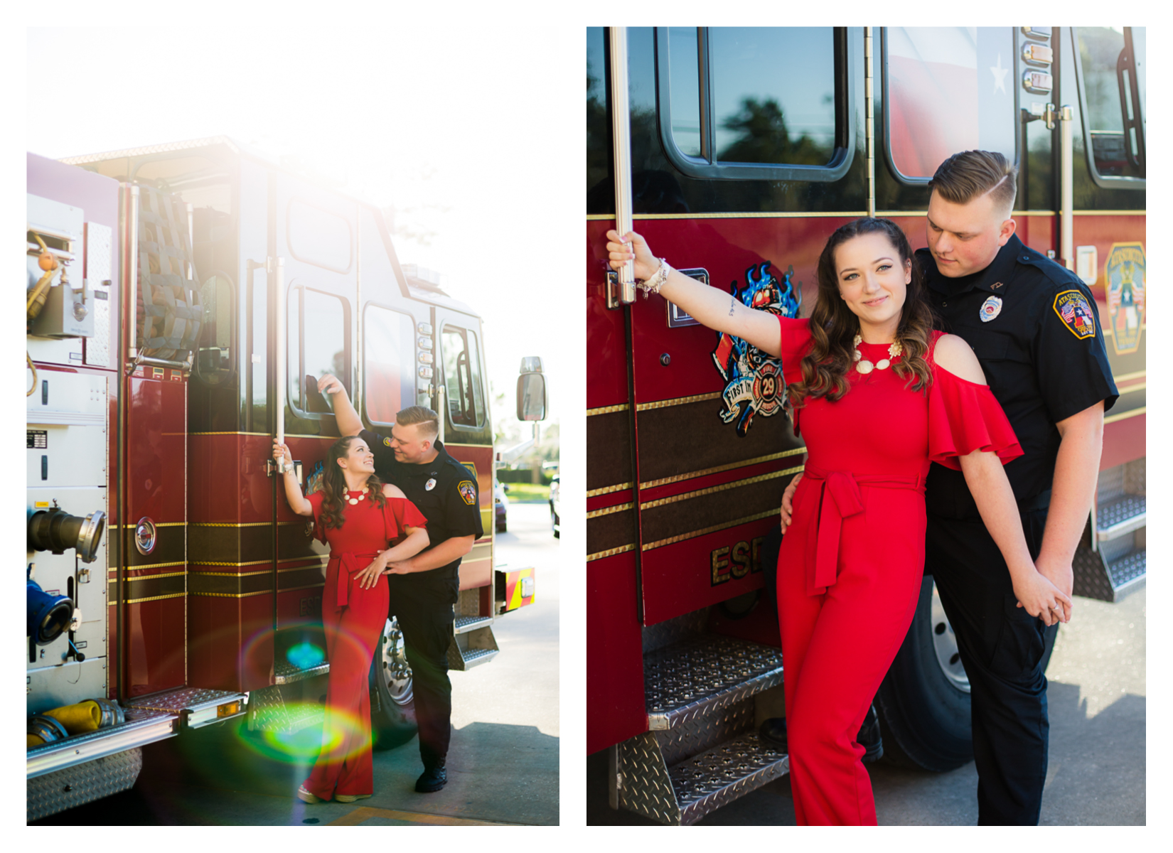 Sam & Macie Engagement Photos | Firefighter Themed Engagement Session ...